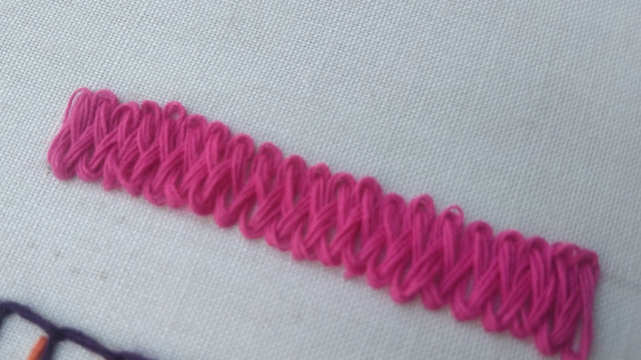 Hand embroidery braid stitch or cable plait stitch | basic stitch - YouTube