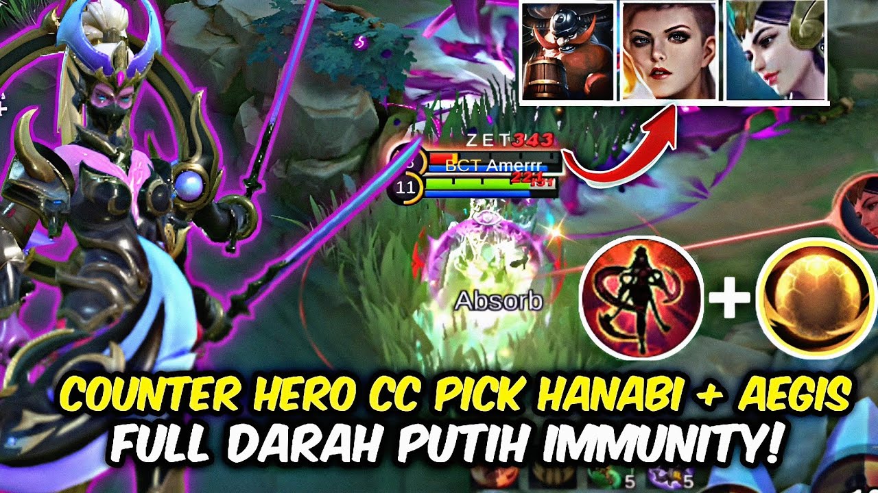 BEST BUILD HANABI TERBARU 2023 - HANABI AEGIS NO STUN! COUNTER HERO CC ...