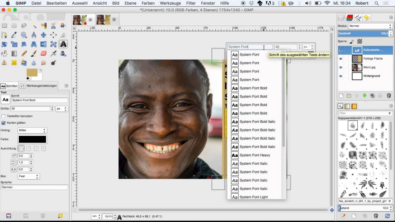 Gimp-Workshop - Einfachen Flyer erstellen - YouTube