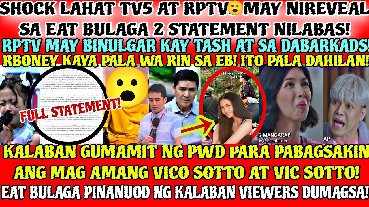 WINDANG LAHAT 😭 RPTV/TV5 MAY NILABAS NA STATEMENT SA EB 🫠KASALI PA SI ...