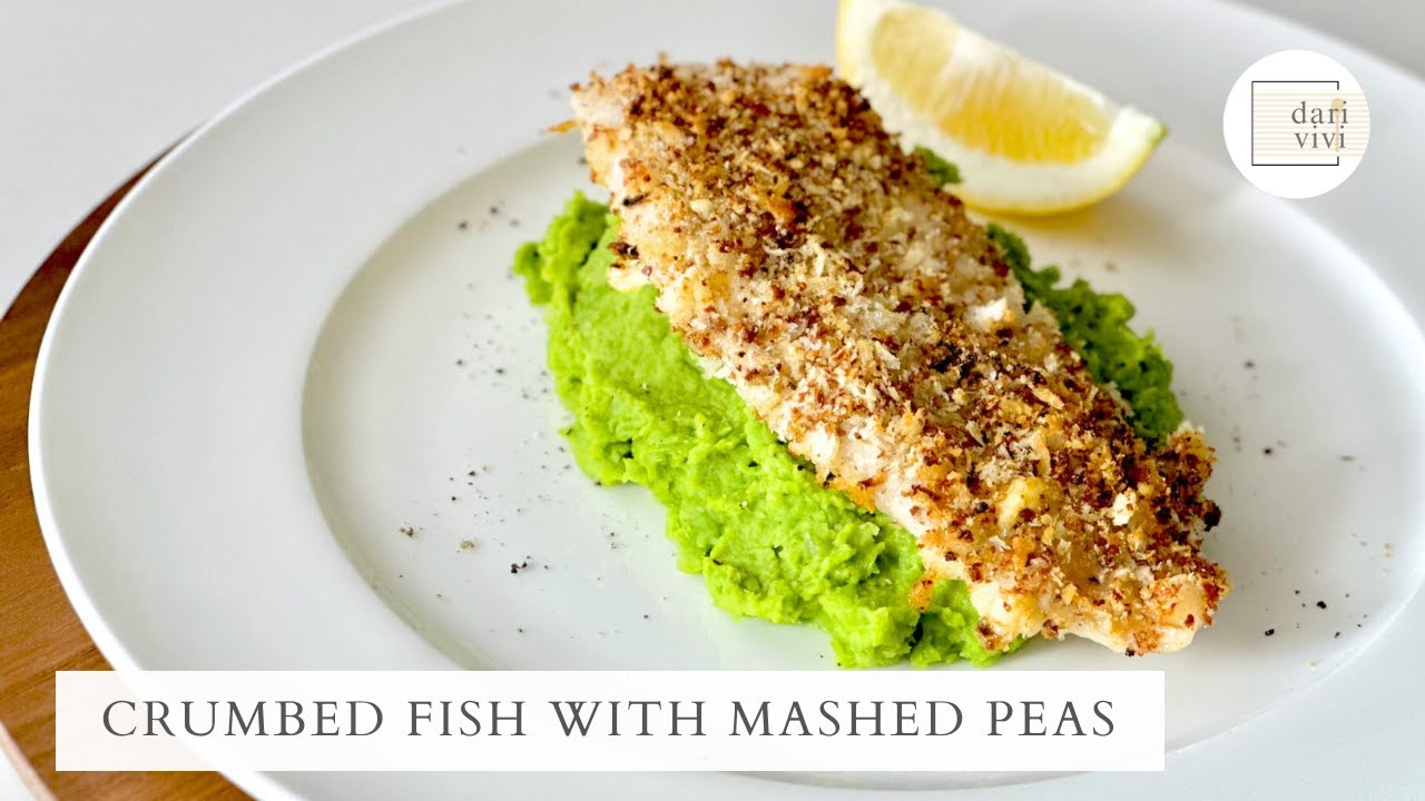 How to Make Parmesan Flax Crumbed Fish with Flavorful Mashed Peas - YouTube