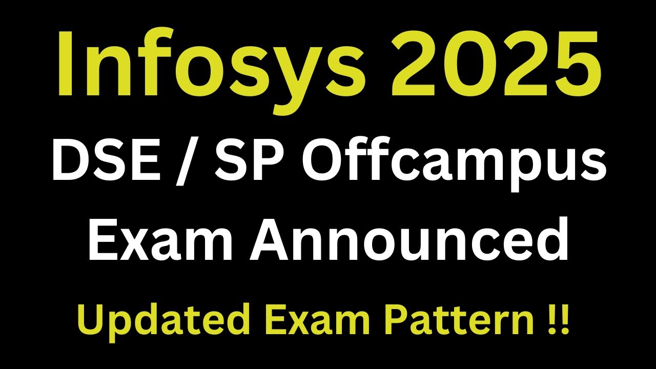 Infosys Updated Exam Pattern 2025, 2024 (SP & DSE) | Infosys Off Campus ...
