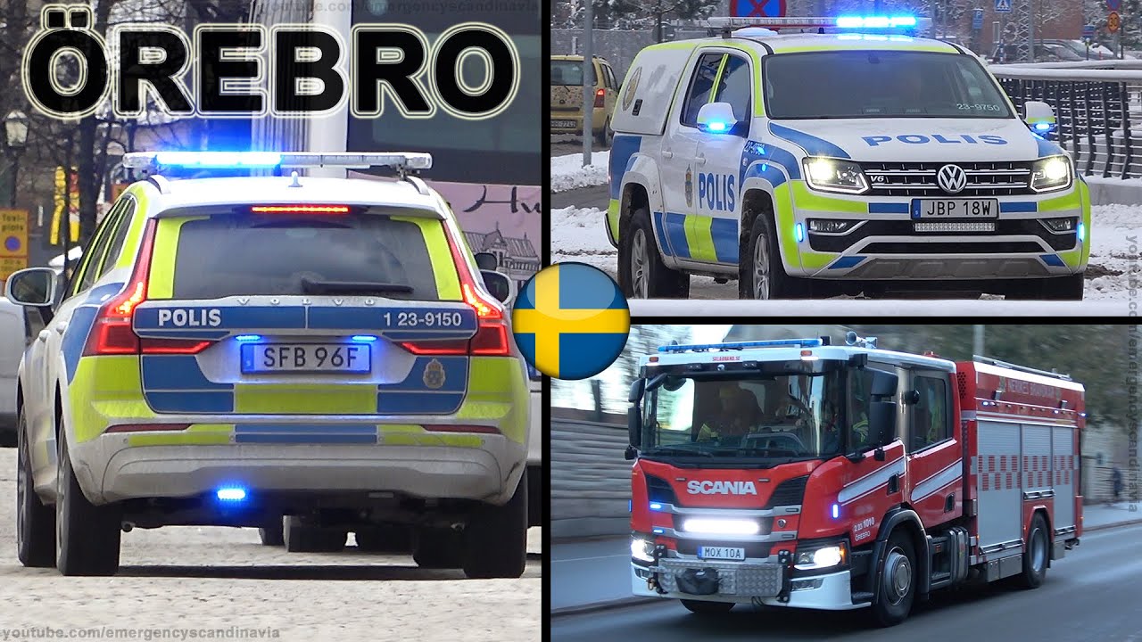 Police, Fire Department and ambulance in Örebro Sweden - part 3 - YouTube
