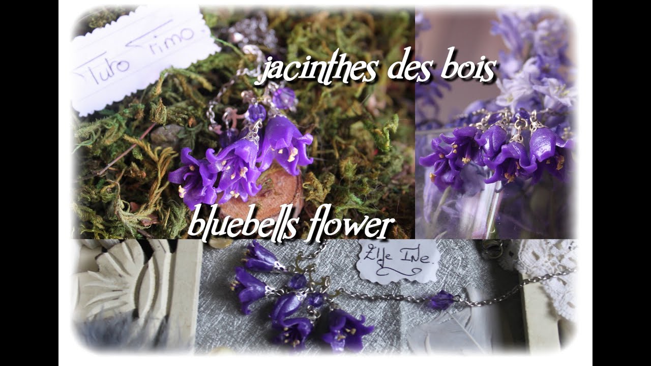 [♥ Tuto Fimo : Fleurs jacinthes des bois ♥] [♥ polymer clay tuto ...