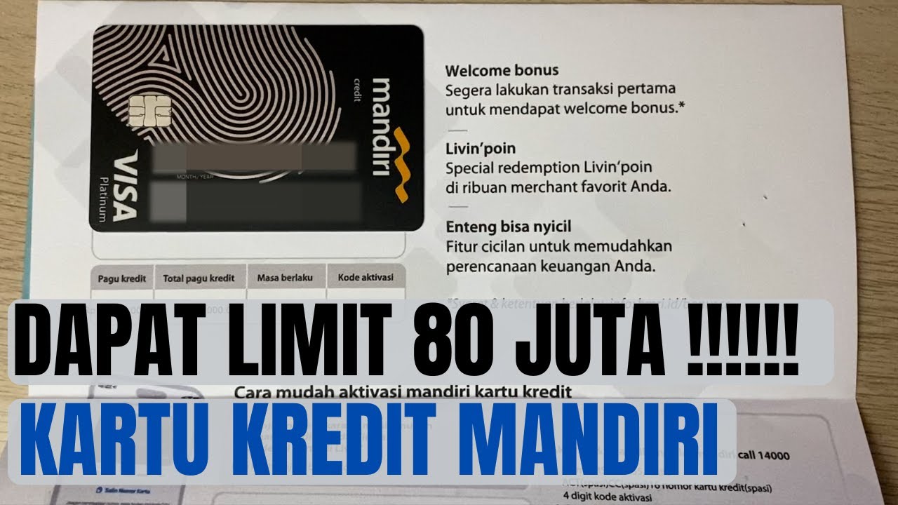 DAPAT LIMIT KARTU KREDIT 80 JUTA !!! UNBOXING KARTU KREDIT MANDIRI ...