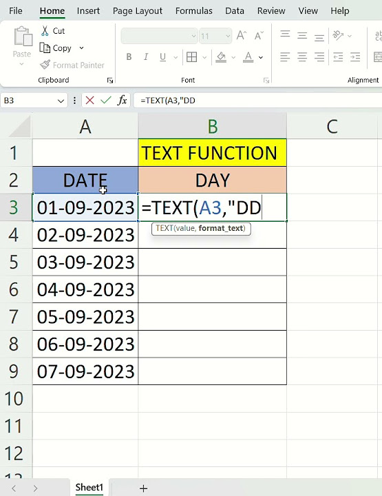 Text Function In Excel Excel Exceltips Shorts Youtubeshorts Youtube