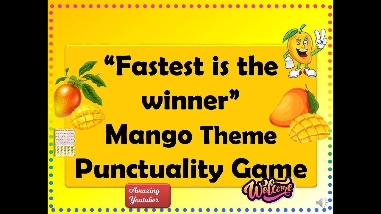 Mango punctuality game for ladies kitty party | Mango Theme Paper Games ...