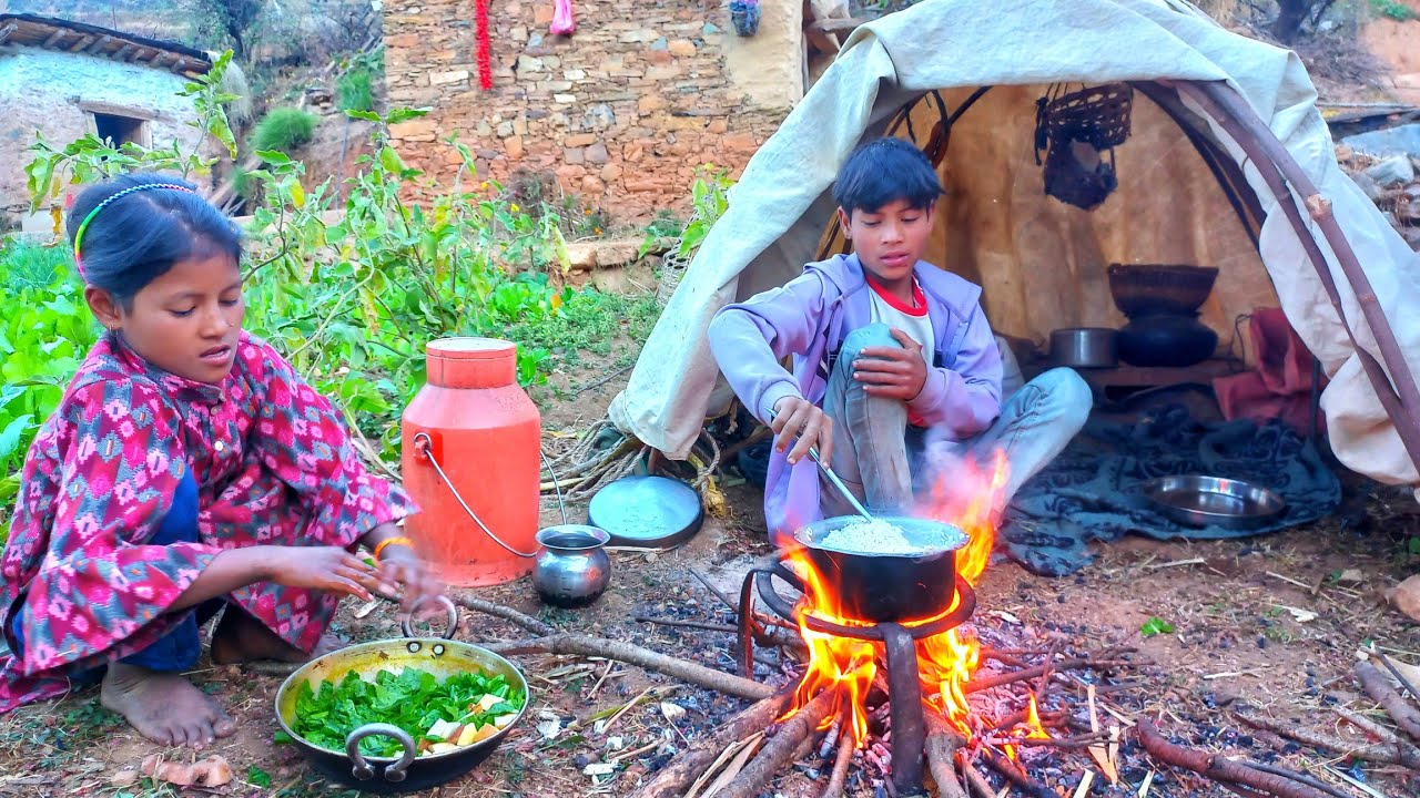 organic Nepali Himalayal Village Food ||Nepali village kitchen ||Pure ...