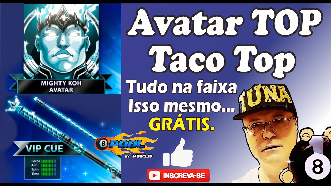 Avatar TOP Vip Diamante Negro e Taco VIP CUE. Tudo na faixa. Isso mesmo ...