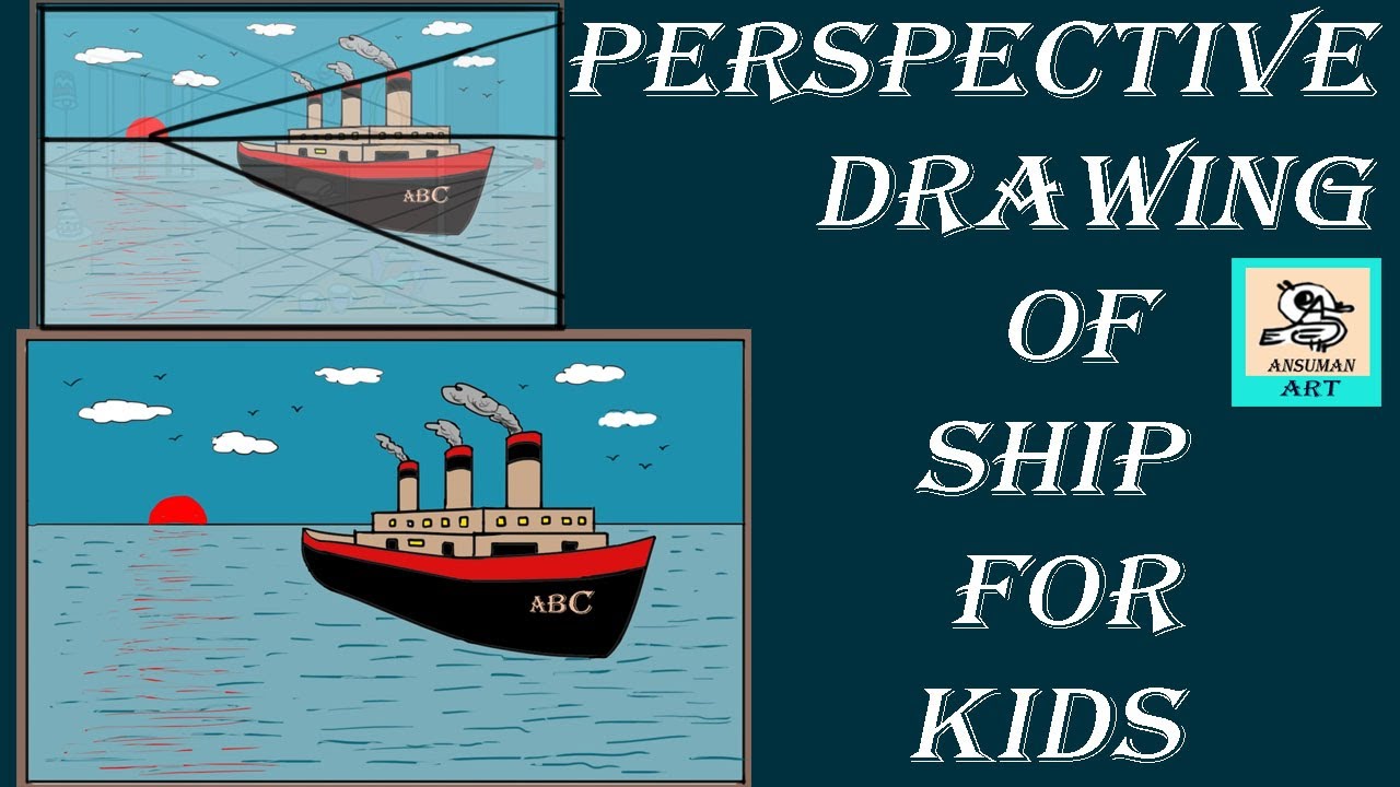 perspective drawing of ship for kids - YouTube
