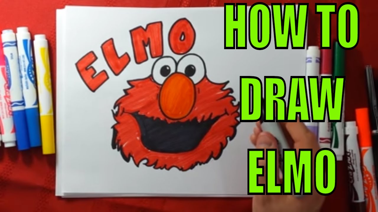 Sesame Street How to draw ELMO step by step drawing - YouTube