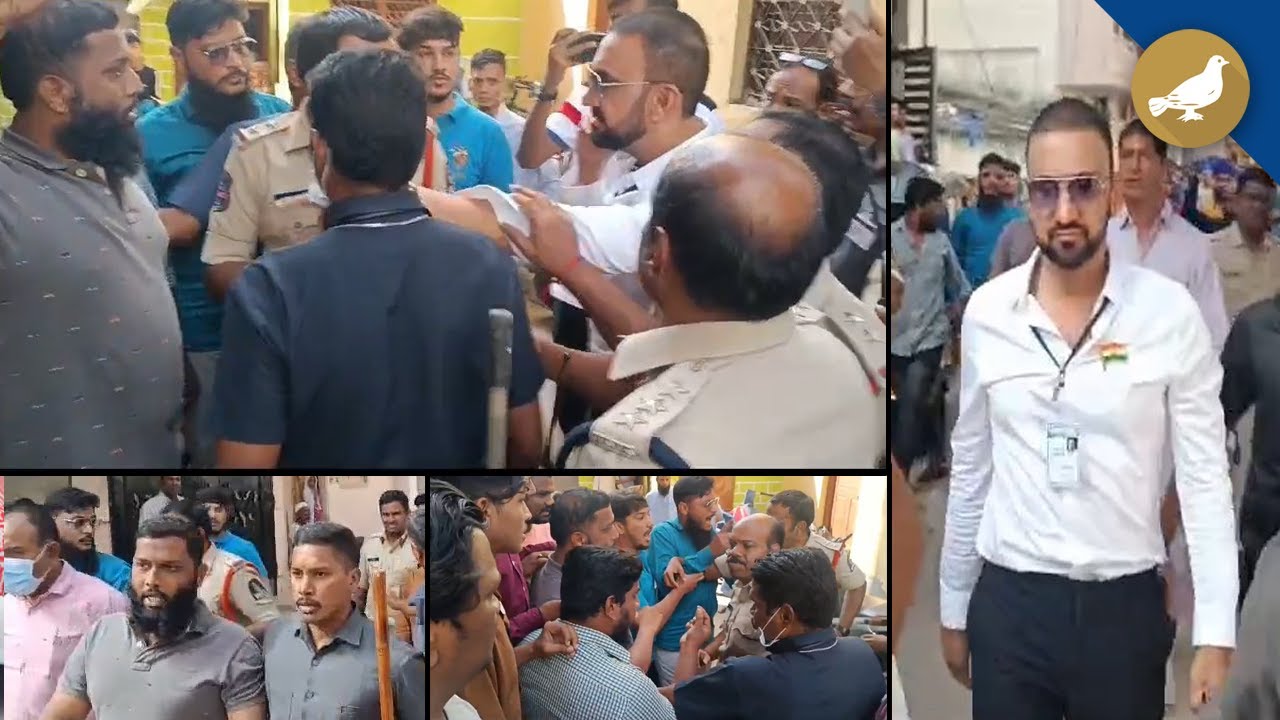 Congress leader Feroz Khan, MIM workers Clash in Nampally | Hyderabad ...