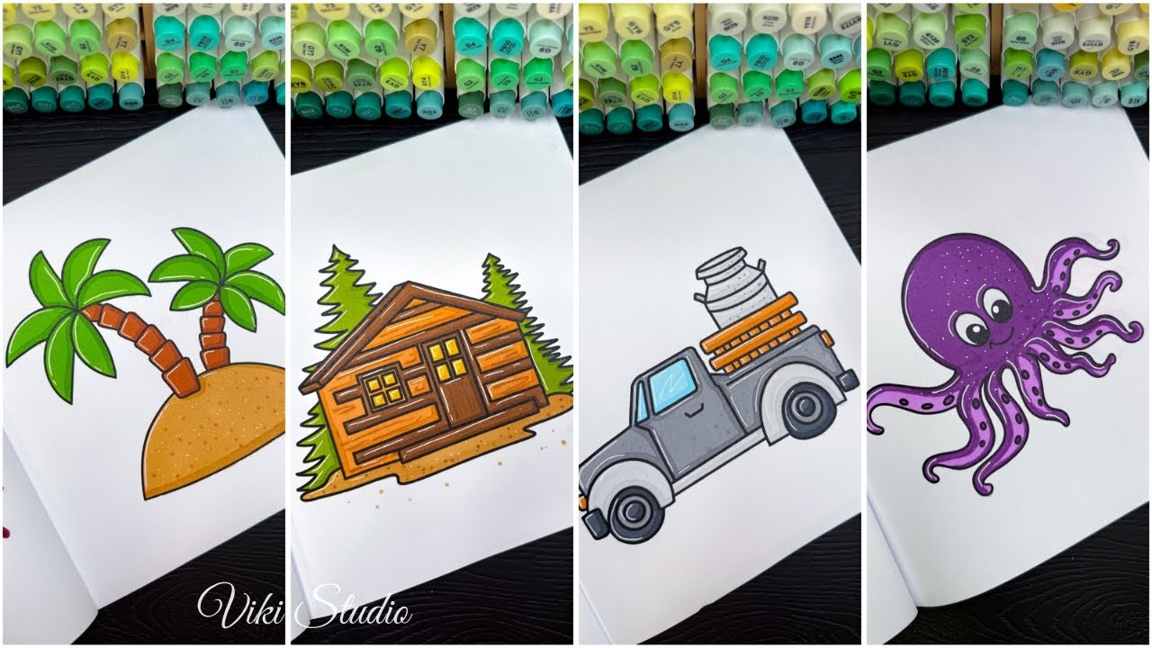Satisfying and relaxing Coloring book with ASMR markers - YouTube