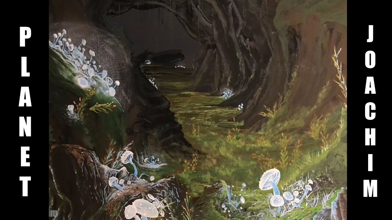 Mushroom Glow Chasm Painting Time Lapse - YouTube