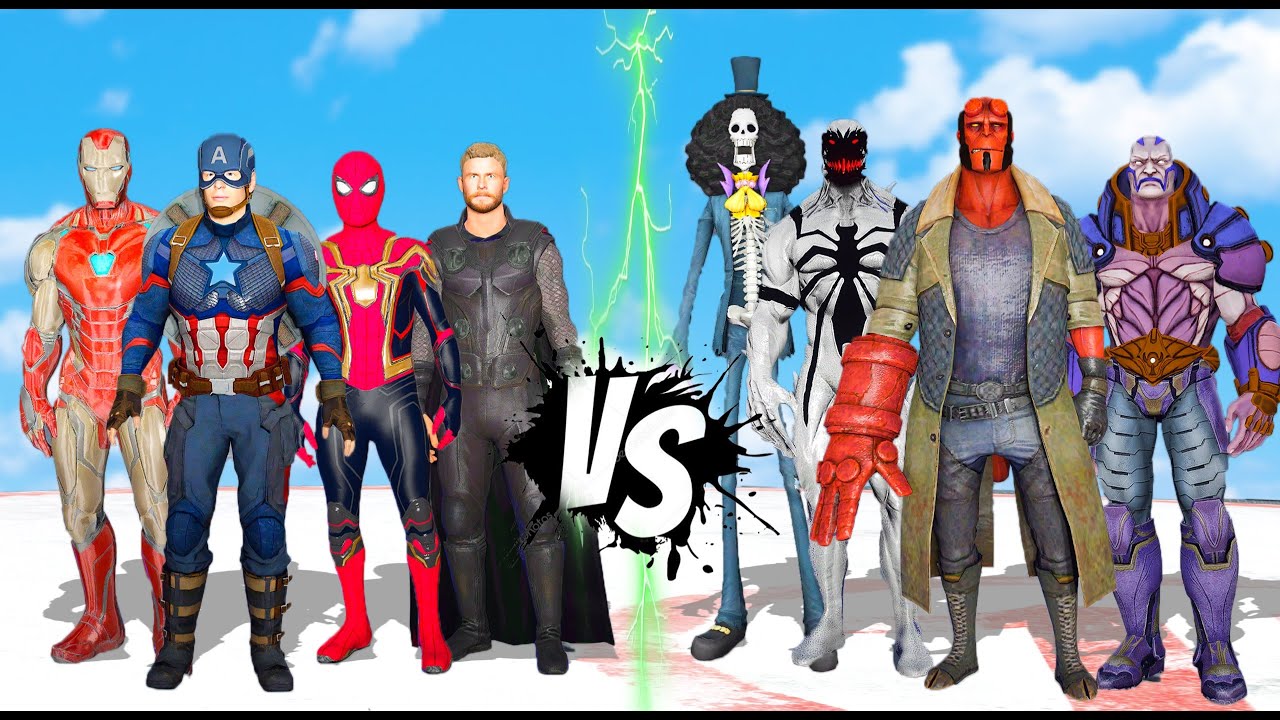 MARVEL AVENGERS COMICS VS HELLBOY X ANTIVENOM TEAM - SUPERHEROES BATTLE ...