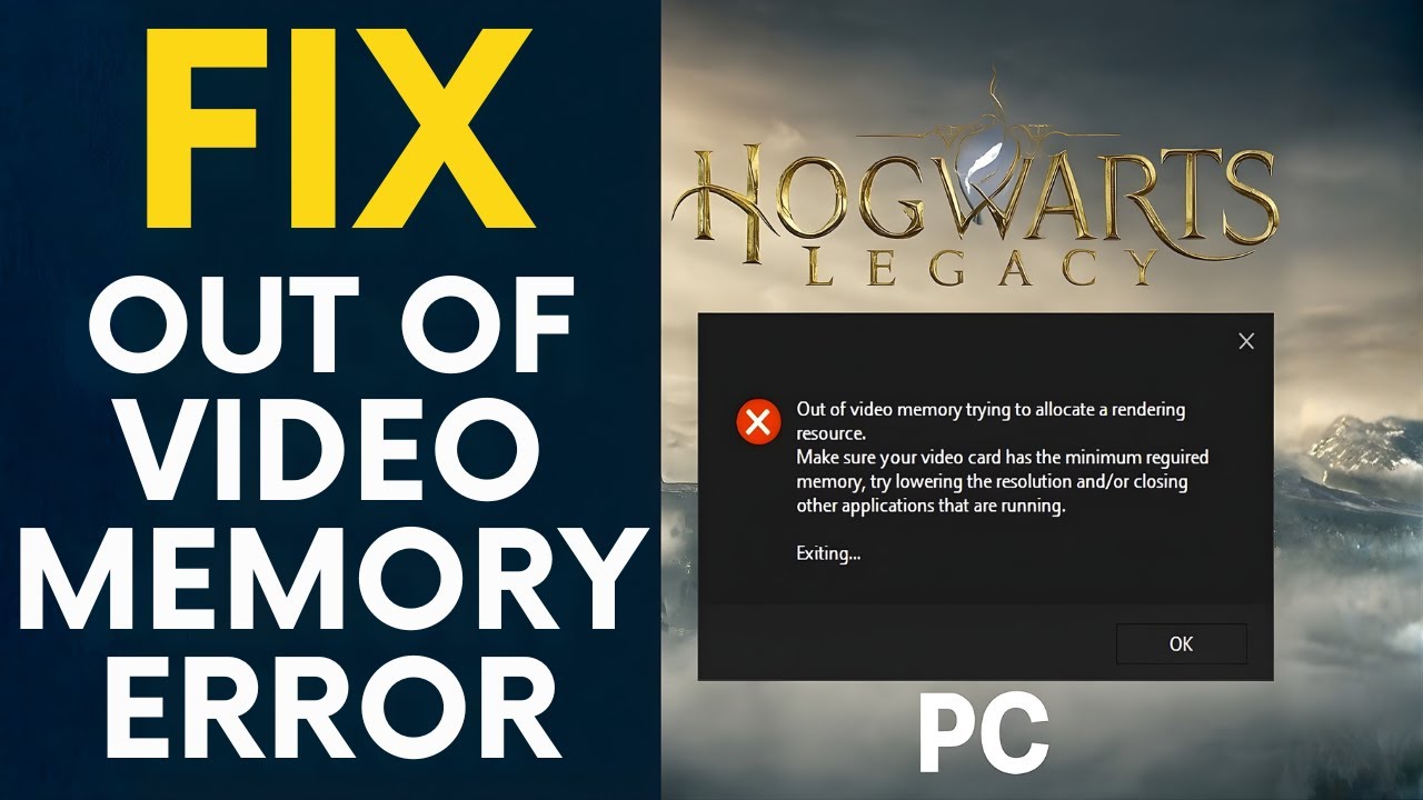 Hogwarts Legacy Out of Video Memory Error FIX (PC) | Low VRAM Crash ...