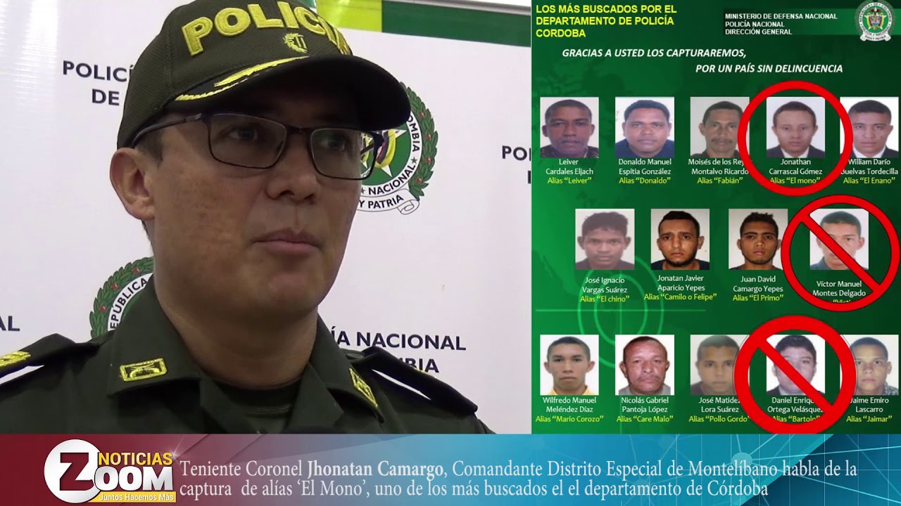 Policía captura a alias ‘El Mono’, uno de los Más Buscados de Córdoba ...
