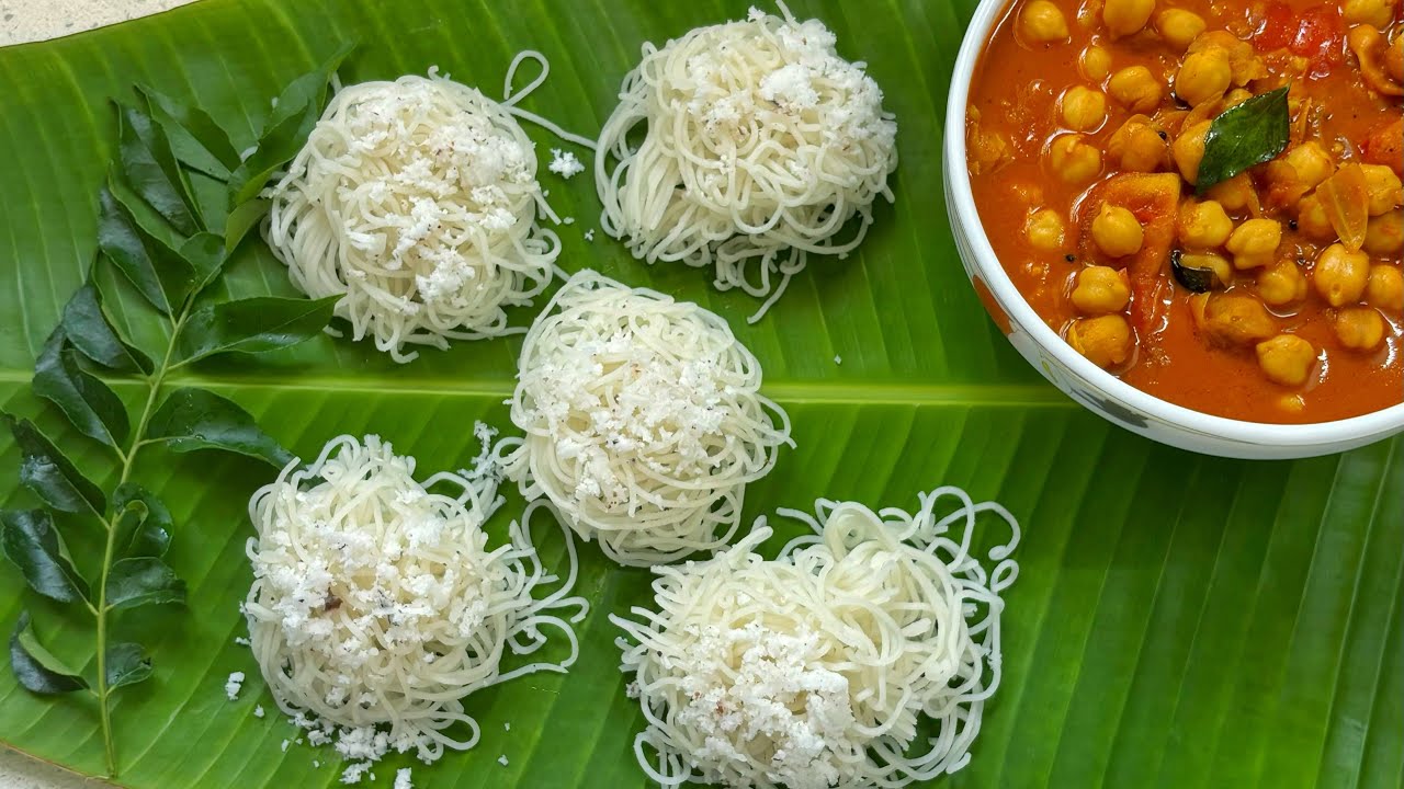Authentic Kerala Idiyappam & Kadala Curry | Nool Puttu - Step By Step ...