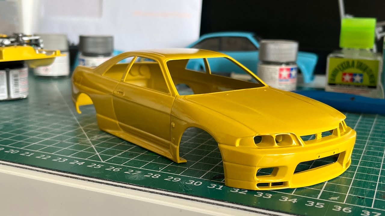 Nissan skyline r33 GTR tamiya 1/24 scale model car kit build update ...