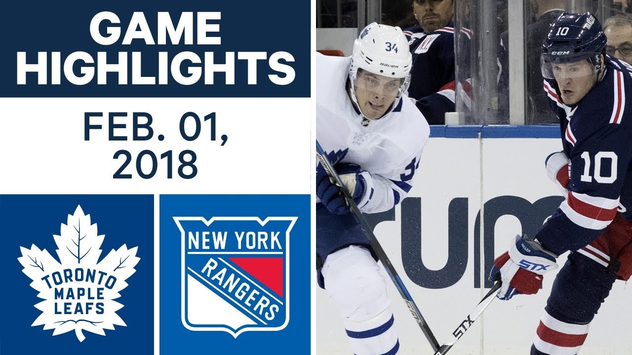 NHL Game Highlights | Maple Leafs vs. Rangers – Feb. 1, 2018 - YouTube