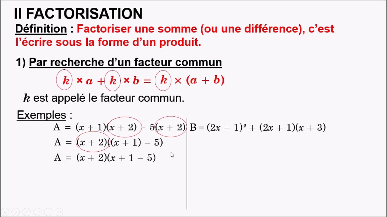 Lecon Maths Factorisation at Mark Strasser blog Lecon Maths Factorisation at Mark Strasser blog