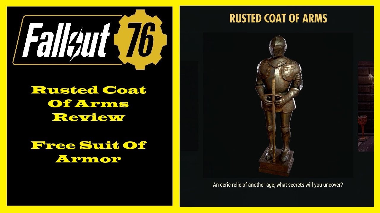 Fallout 76 - Rusted Coat Of Arms Review - Free Suit Of Armor - YouTube