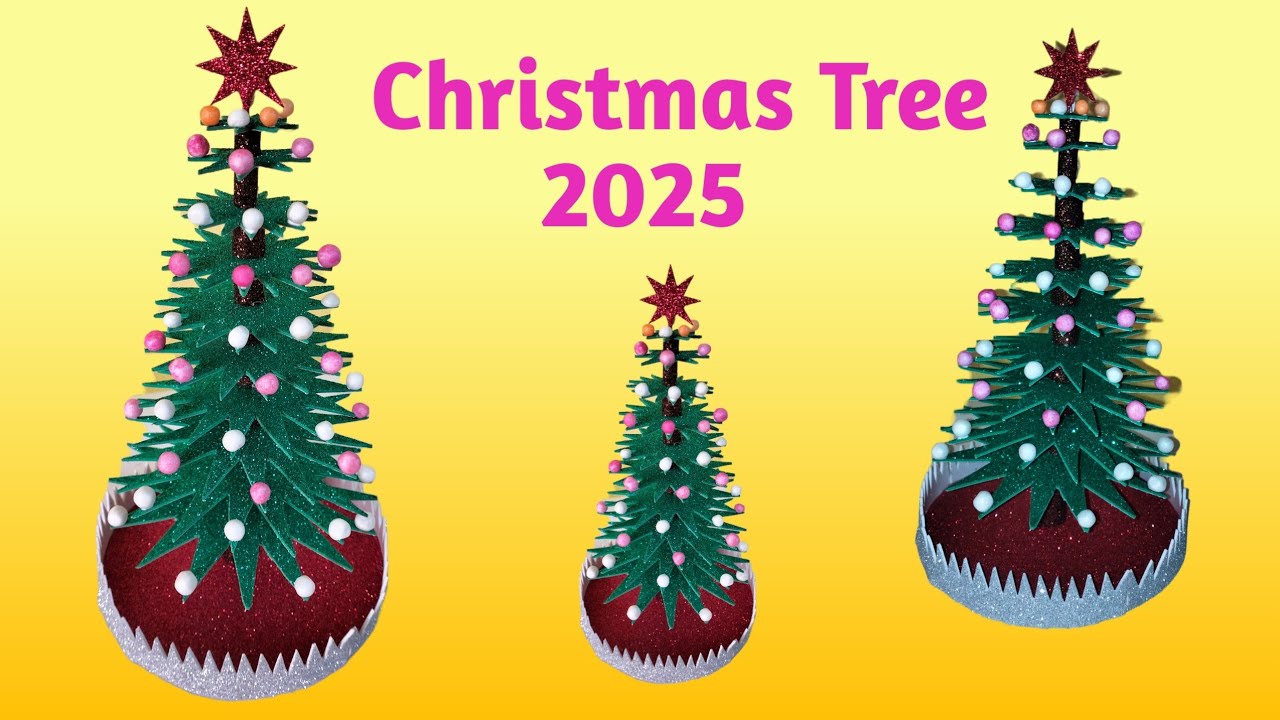 Christmas Tree🎄2025/Merry Christmas/How to make Christmas Glitter foam ...