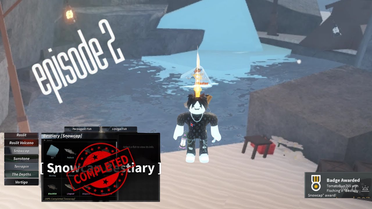 COMPLETING MY Snowcap BESTIARY (Roblox Fisch) Ep.2 - YouTube