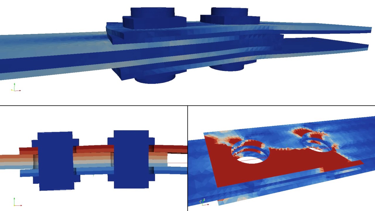 Simulation of the delamination of a composite bolted joint - YouTube
