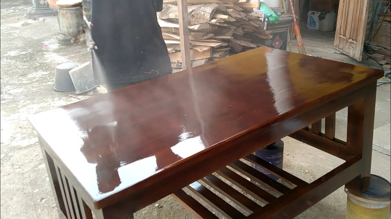 cara membuat meja tamu minimalis cara bikin meja kayu #meja_makan - YouTube