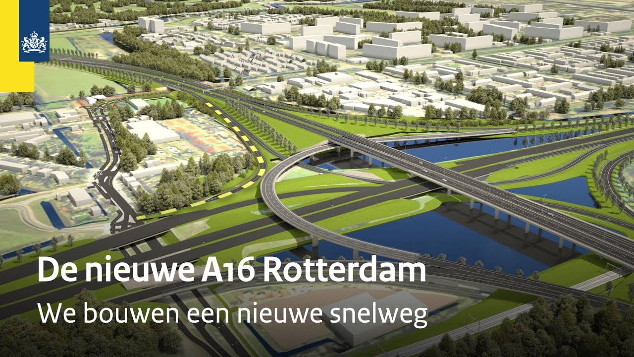 De nieuwe snelweg A16 Rotterdam in vogelvlucht - YouTube