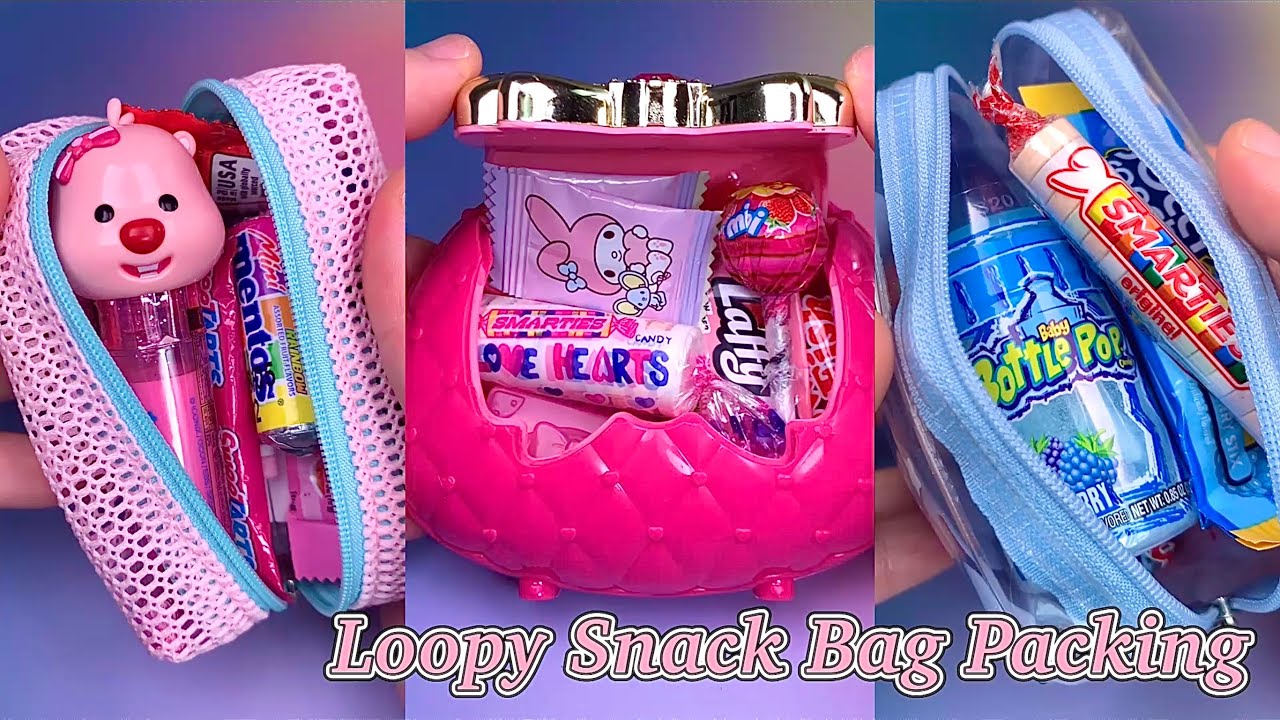 Satisfying ASMR Loopy Miniature Snack Bag Packing Candy Jelly Gummy ...