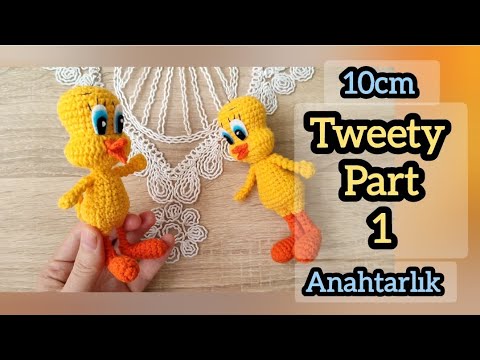 Tweety Anahtarlık Part 1/English Subtitles/#crochet #keşfet #keşfetedüş #vlog #tutorial #sylvester