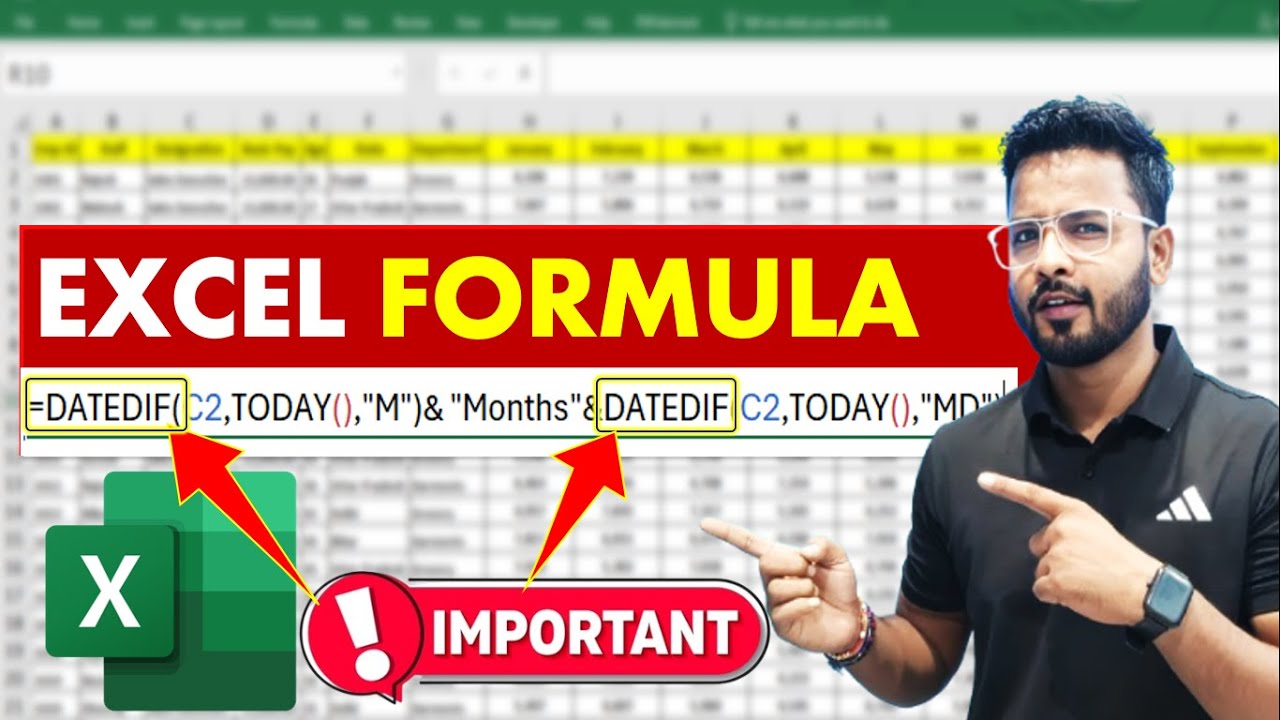 Excel Tutorial for Beginners - Microsoft excel formulas | DATEDIF Excel Formulas - YouTube