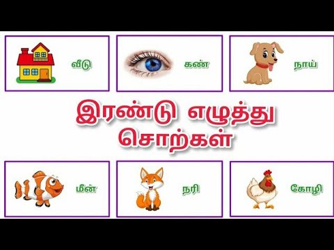 இரண்டு எழுத்து சொற்கள் || kiddykids learn two letter words in tamil ...