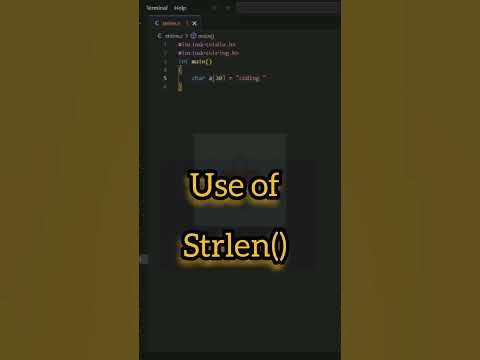 Use of strlen() function in c programming #trendingshort #coder - YouTube