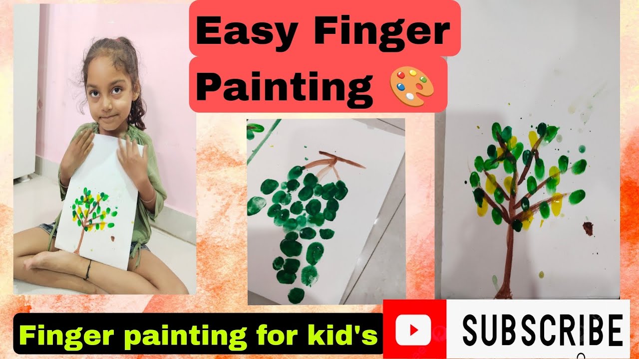 Easy Finger Painting || Finger painting 🎨 for kid's||Aaru vlog - YouTube