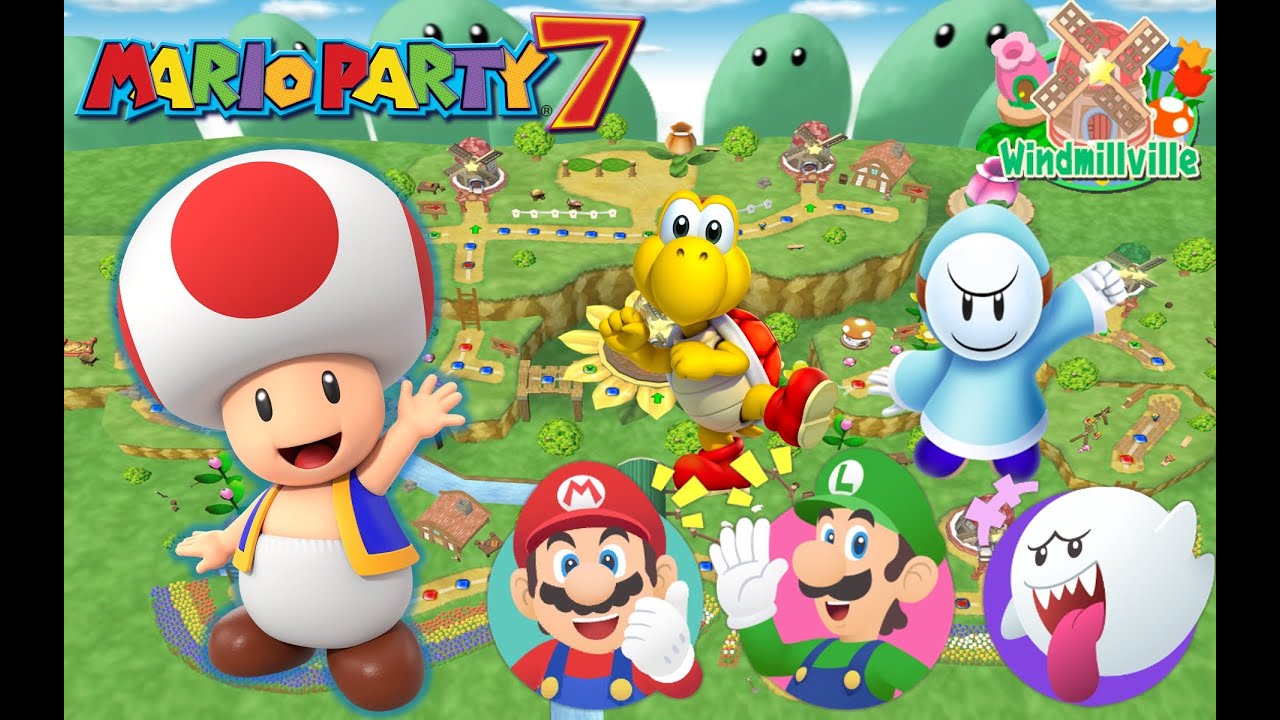 Mario Party 7 - Toad vs Mario vs Luigi vs Boo - Windmillville - YouTube