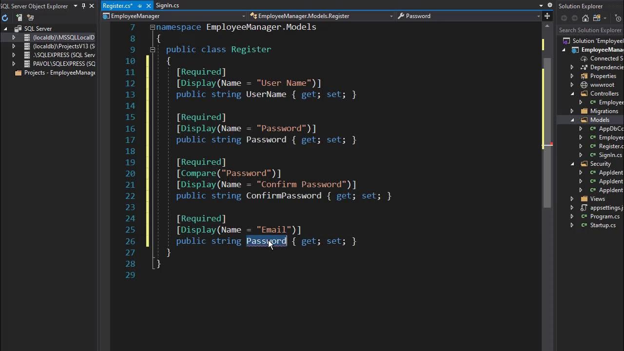 Beginning .NET Core MVC, Razor, API, Blazor, Azure Course - Register Model 25/34 - YouTube