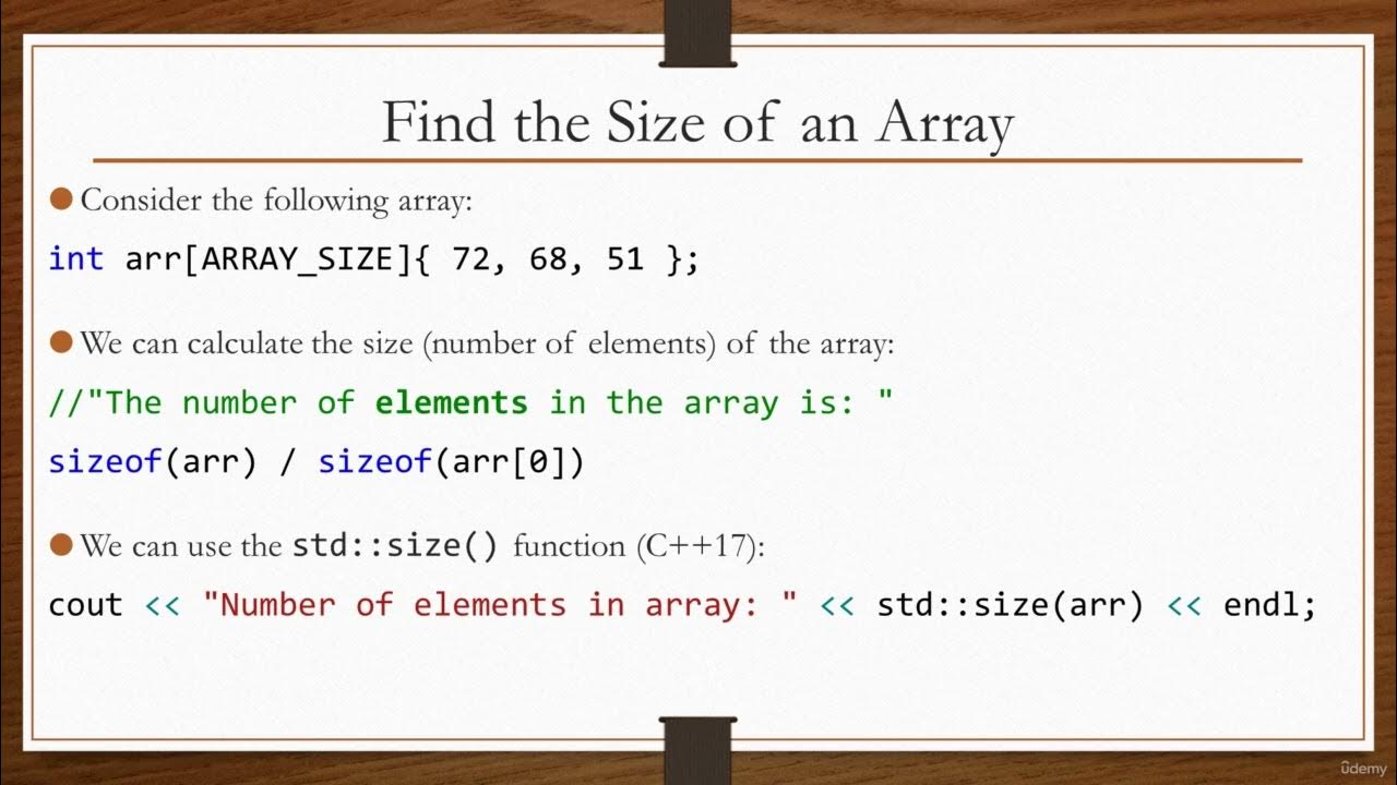 5 Determining the Size of an Array and References to Arrays - YouTube
