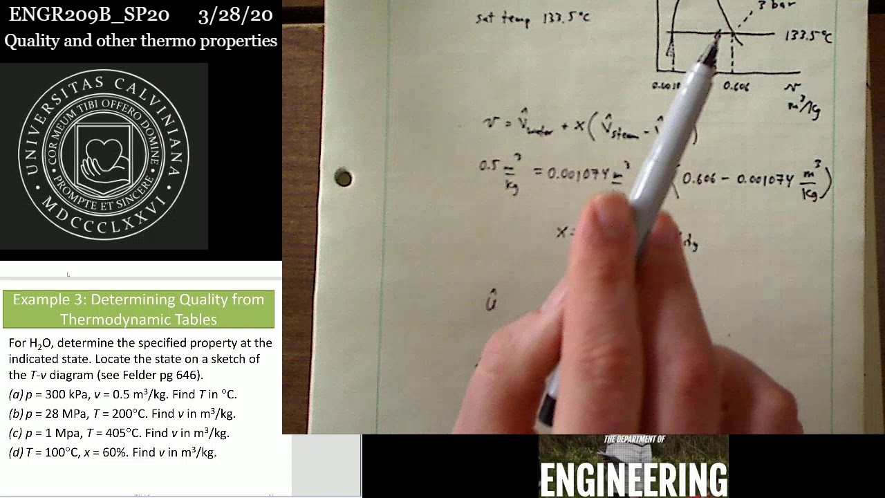ENGR209B Thermo: Determining Quality from Thermodynamic Tables Part A ...