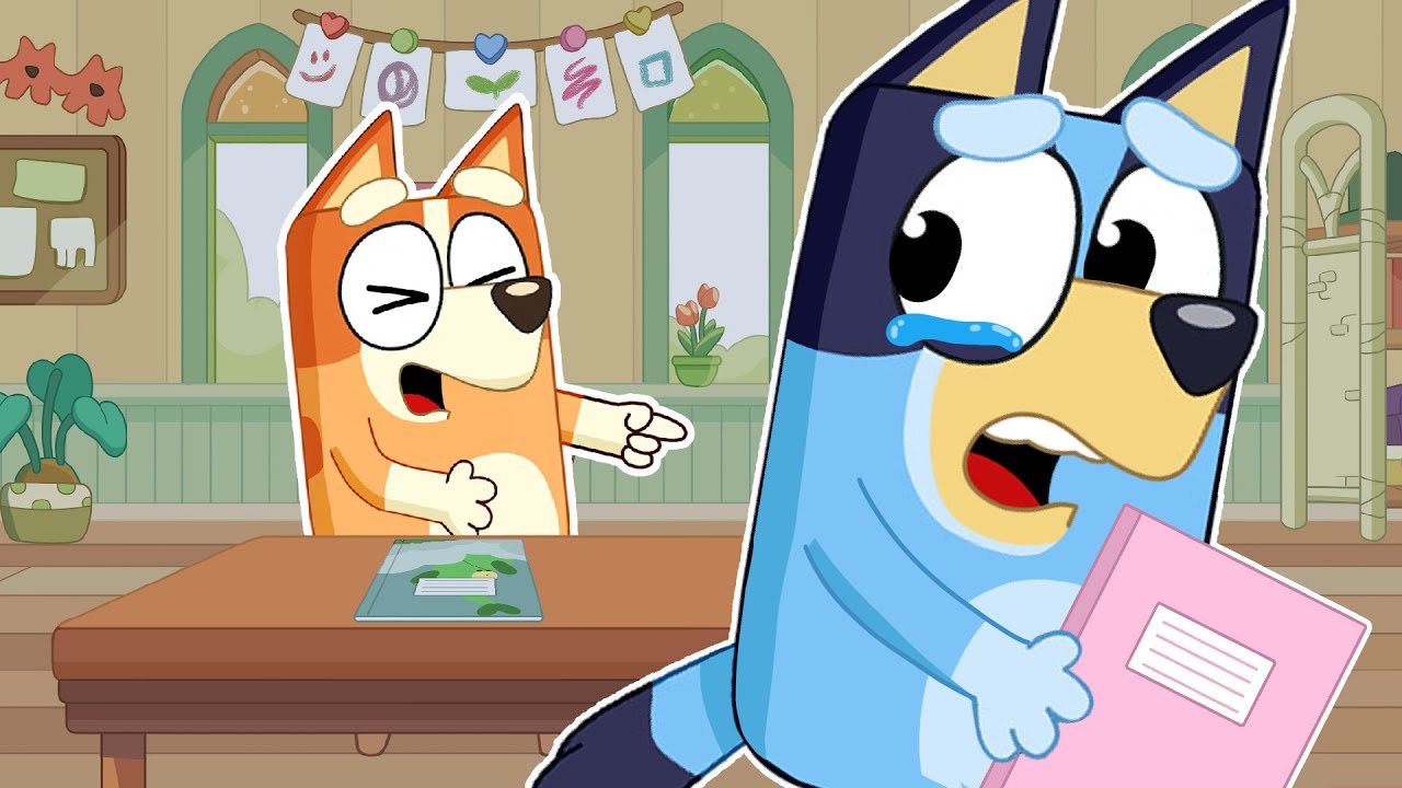 Bluey goes to school 🏫 Friends or bullies? 🤕| Bluey Animation Full ...