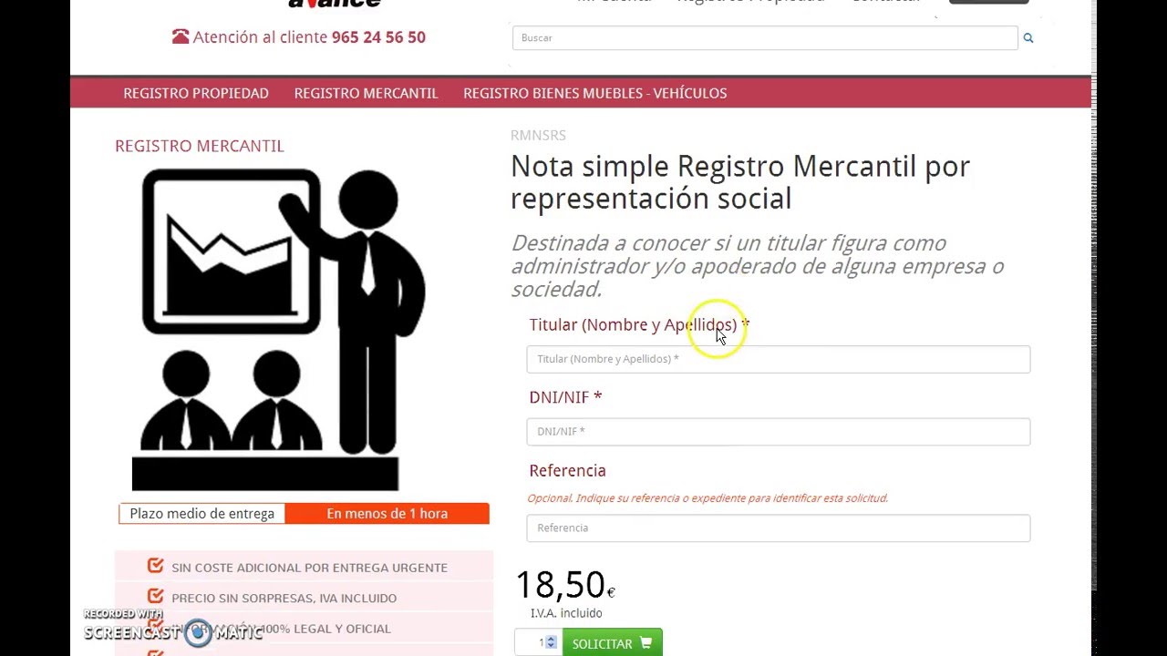 Cómo solicitar nota simple del Registro Mercantil por representación ...