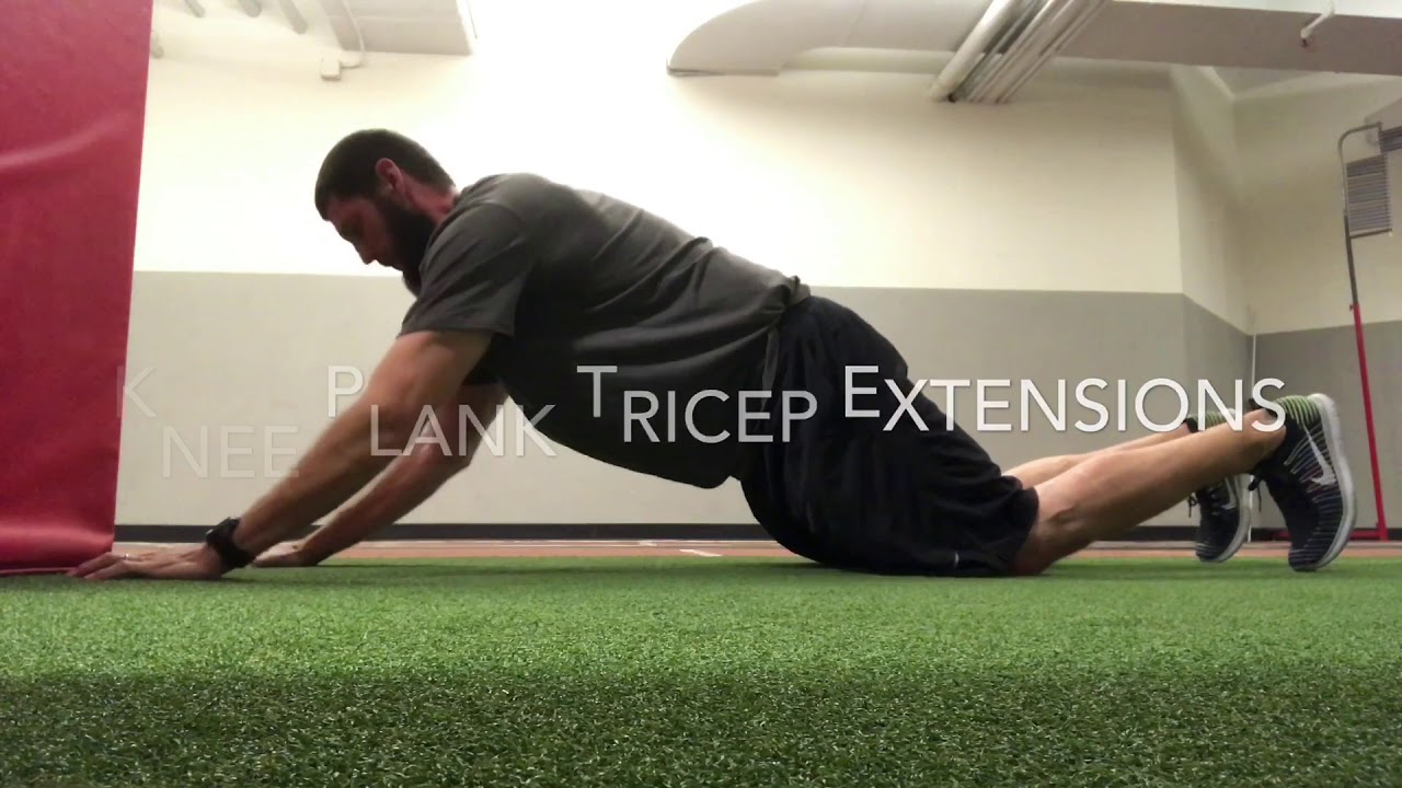 Knee plank tricep extensions - YouTube