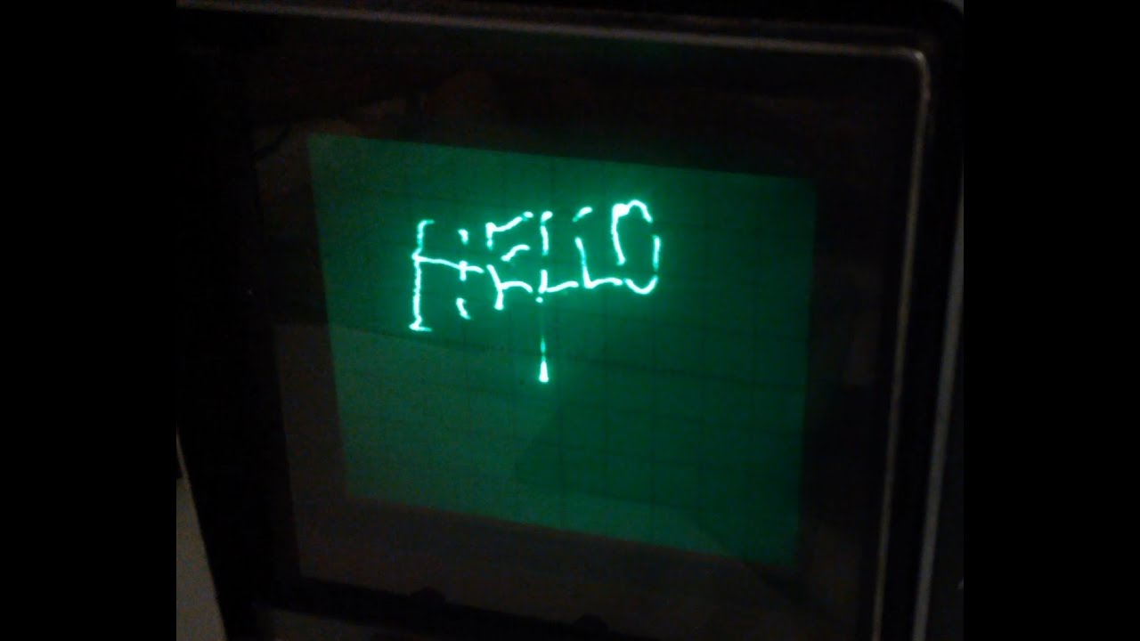 Drawing on an analog storage oscilloscope using an analog touchpad ...