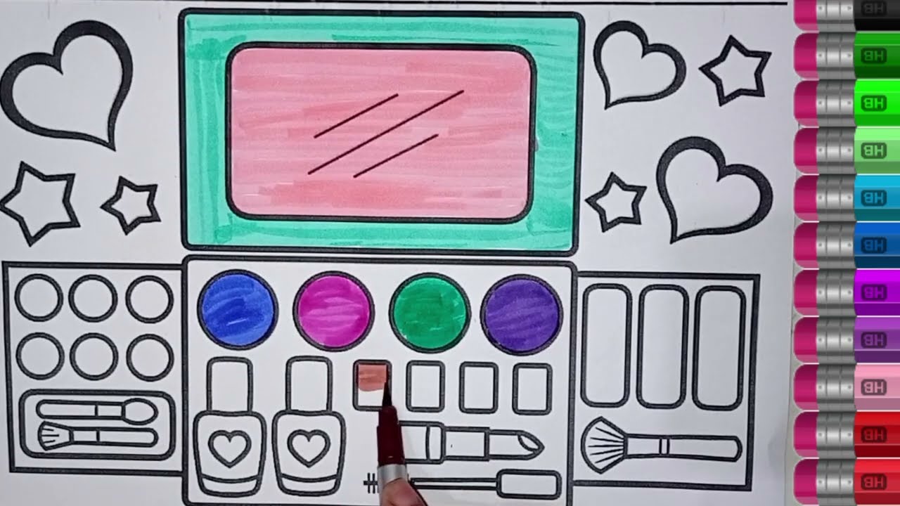 How to draw makeup kit box step by step drawing #makeup #drawings - YouTube