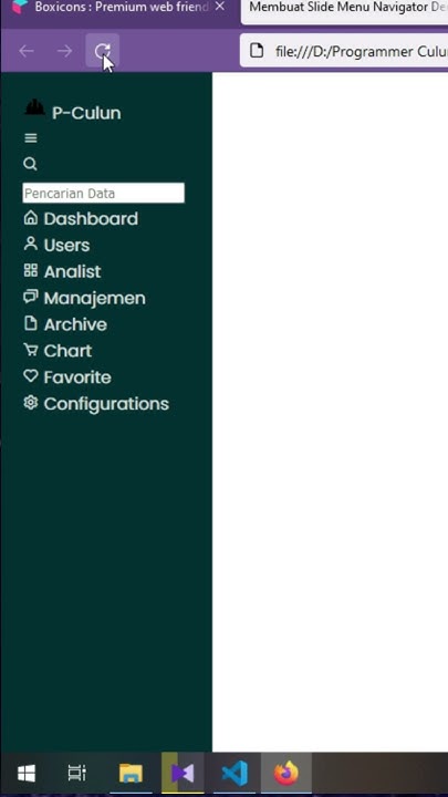 #Part10 Membuat Slide Menu Navigator Menggunakan HTML, CSS & Javascript #html #css #javascript ...