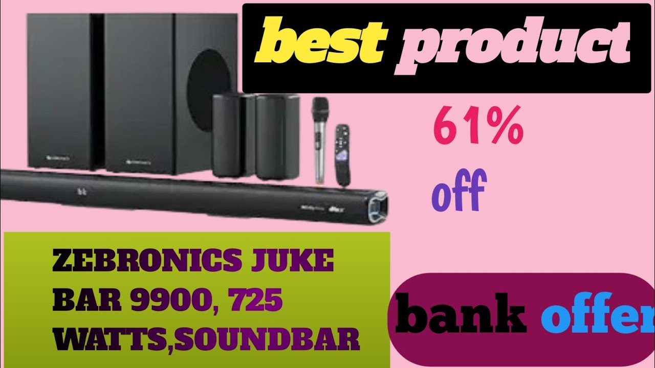 ZEBRONICS Juke BAR 9900, 725 Watts, Karaoke UHF Mic, - YouTube