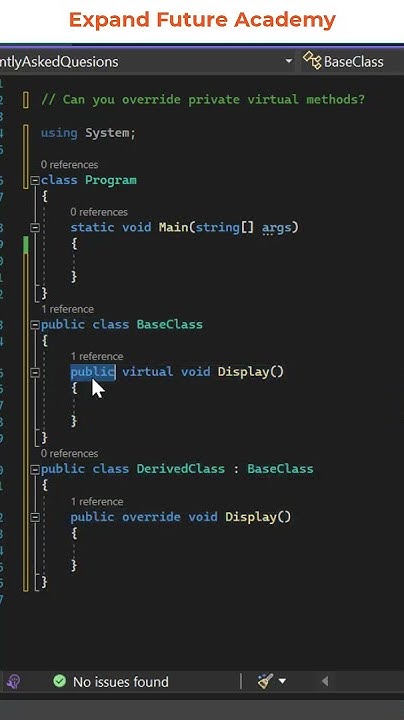 C# Programmers FAQ- 54 - Can you override private virtual methods in C# ...