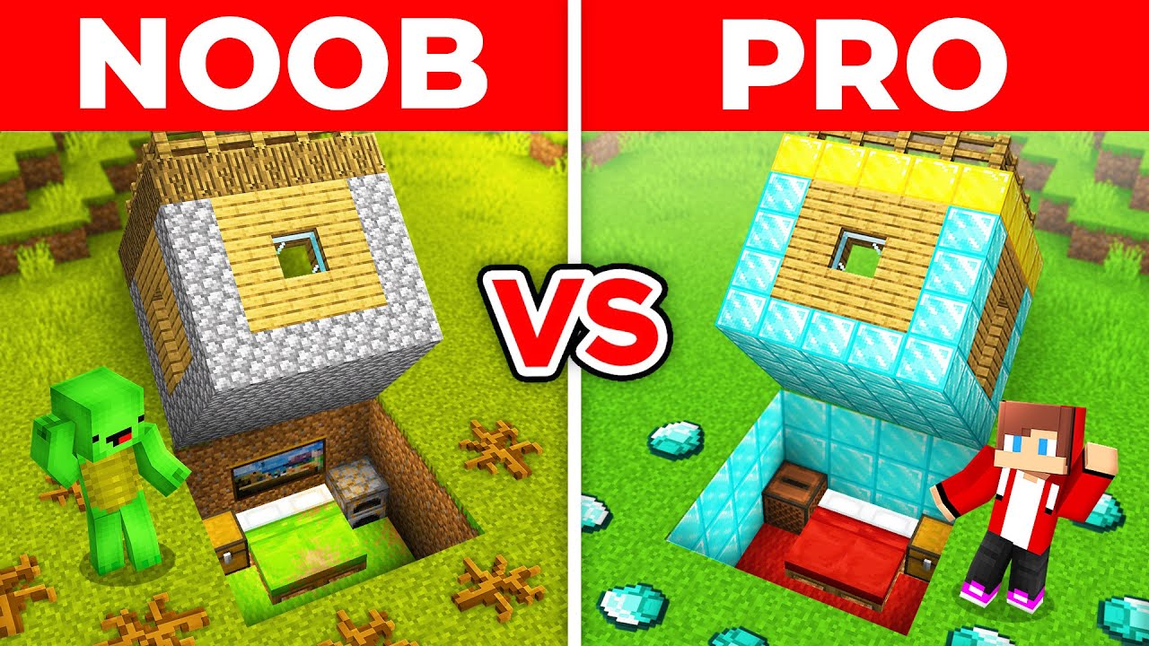 JJ And Mikey NOOB vs PRO Secret UNDERGROUND Base Build Battle in Minecraft Maizen - YouTube